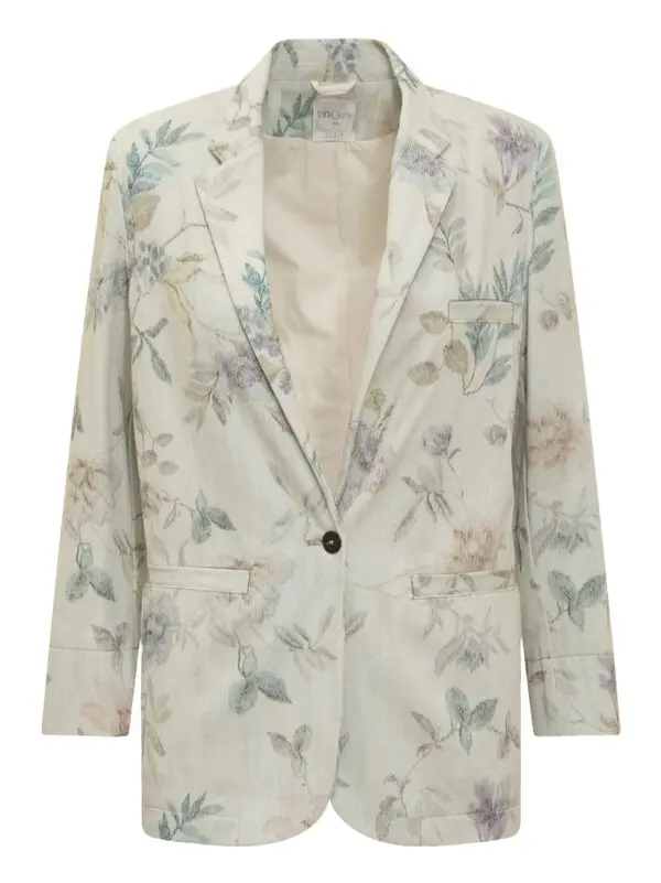 FORTE_FORTE Floral Print Blazer - Nude
