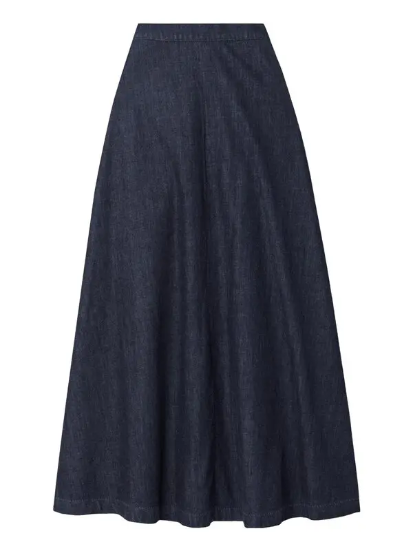 NILI LOTAN Astrid Denim Midi Skirt - Black