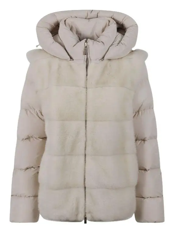 MOORER Morzine-vso Hooded Quilted Jacket - Gray