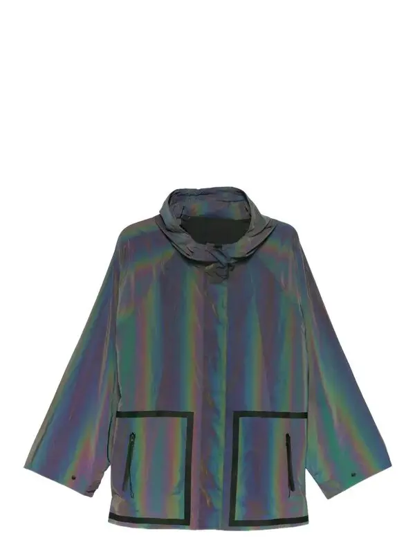 OSKLEN Iridescent Zip-up Hooded Jacket - Blue