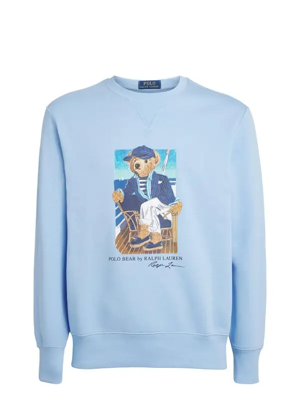 Polo Ralph Lauren Cotton Blend Crewneck Sweatshirt With Graphic Print - Blue