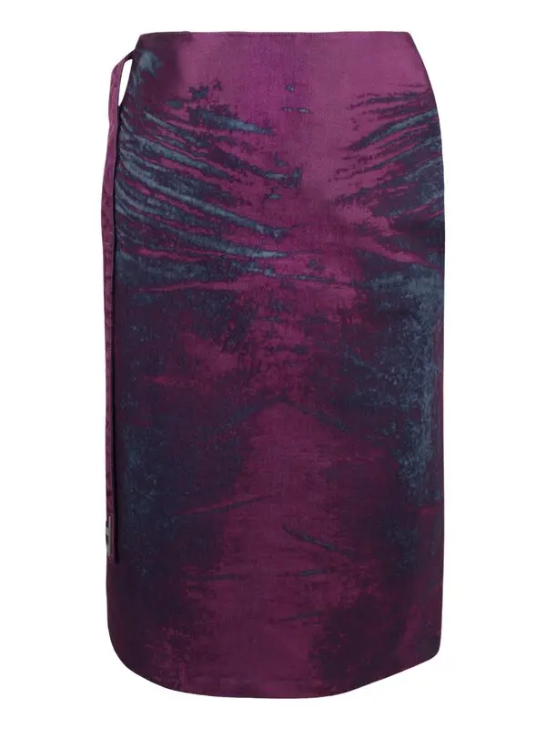 DIESEL® Belt Loop Midi Skirt - Red