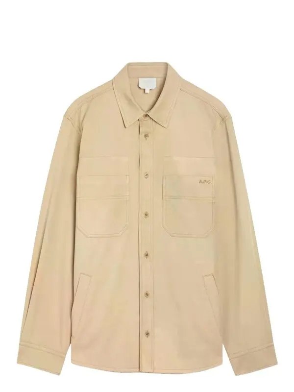 A.p.c. Logo-embroidered Chest-pocket Jacket - Neutrals