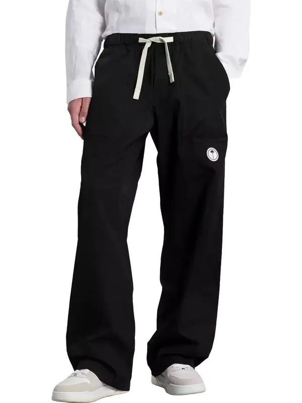 Palm Angels Cotton Wide-leg Trousers - Black