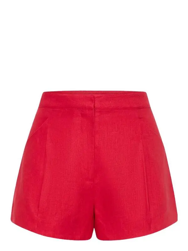 Posse Pocket Shorts With Pleated Details - Red