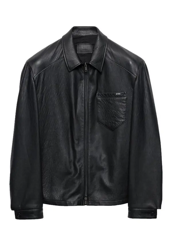 Prada Leather Zip-up Jacket - Black