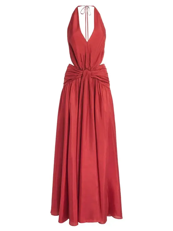 Zimmermann Silk Indra Maxi Dress - Red