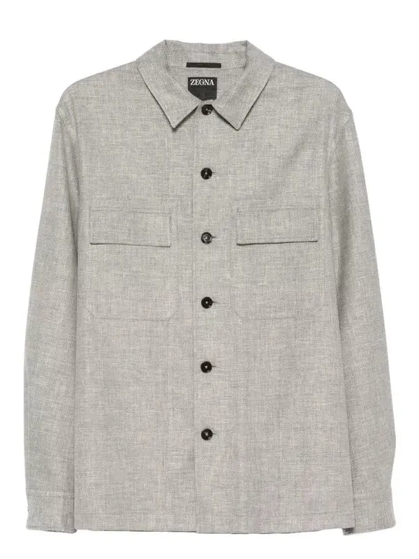 Zegna Button-up Flap-pocket Shirt - Grey