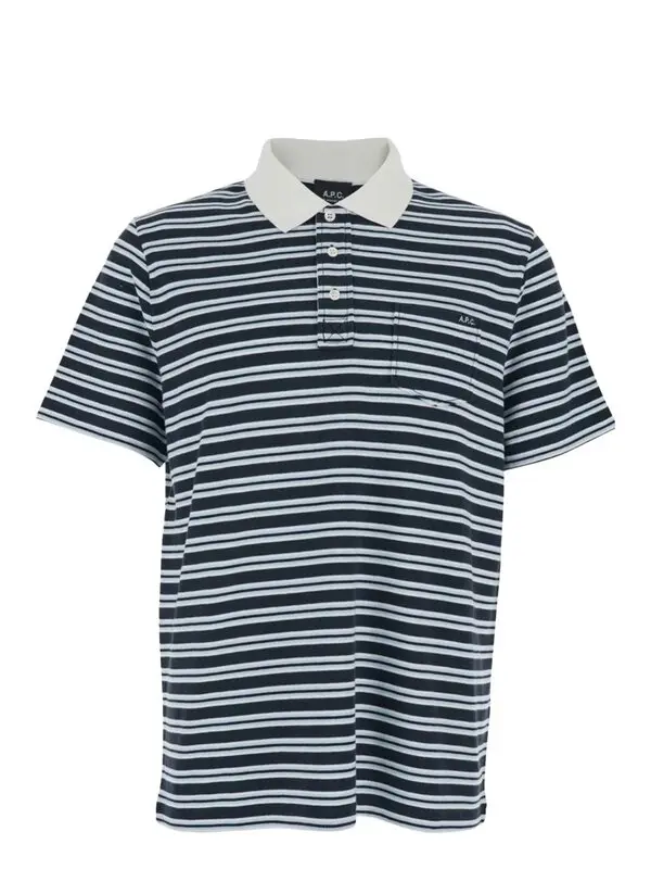 A.p.c. Oscar Striped Polo Shirt - Blue