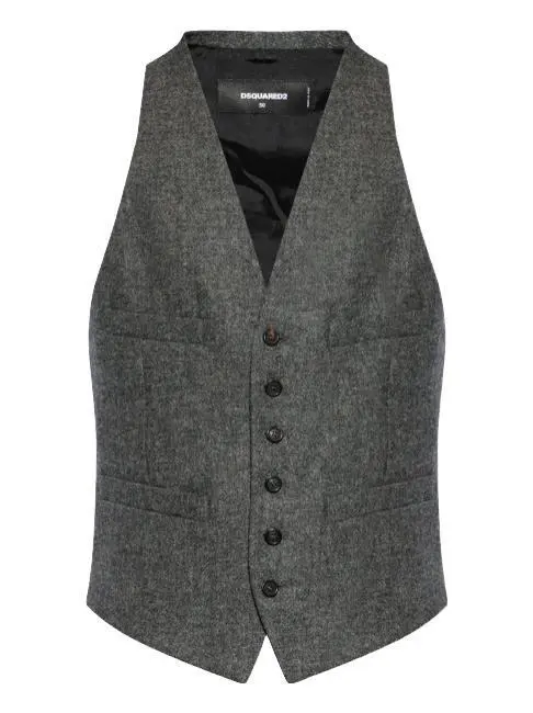 Dsquared2 Button-up Waistcoat - Black