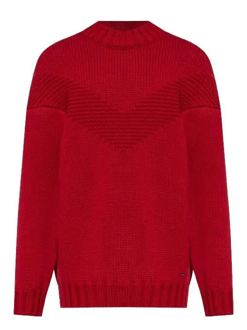 Dsquared2 Chevron Knit High Neck Sweater - Red
