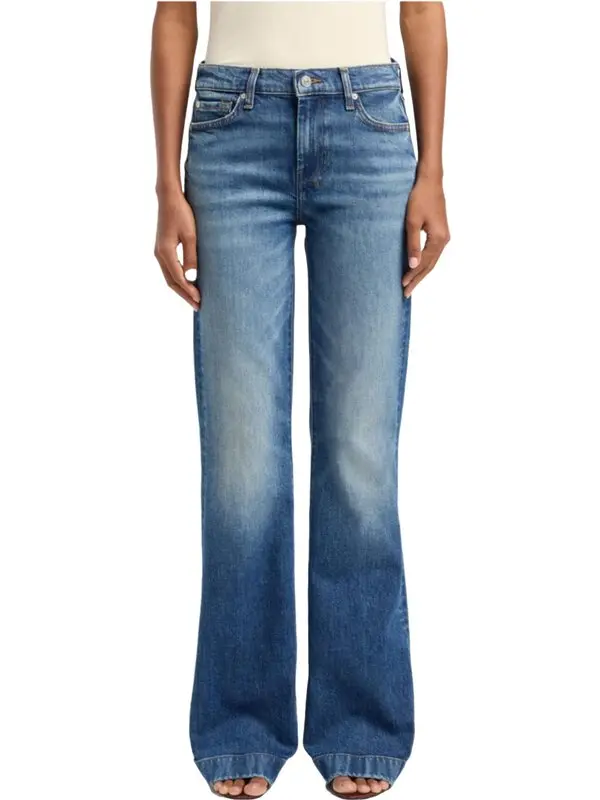 7 For All Mankind Logo Patch Flared Jeans - Blue
