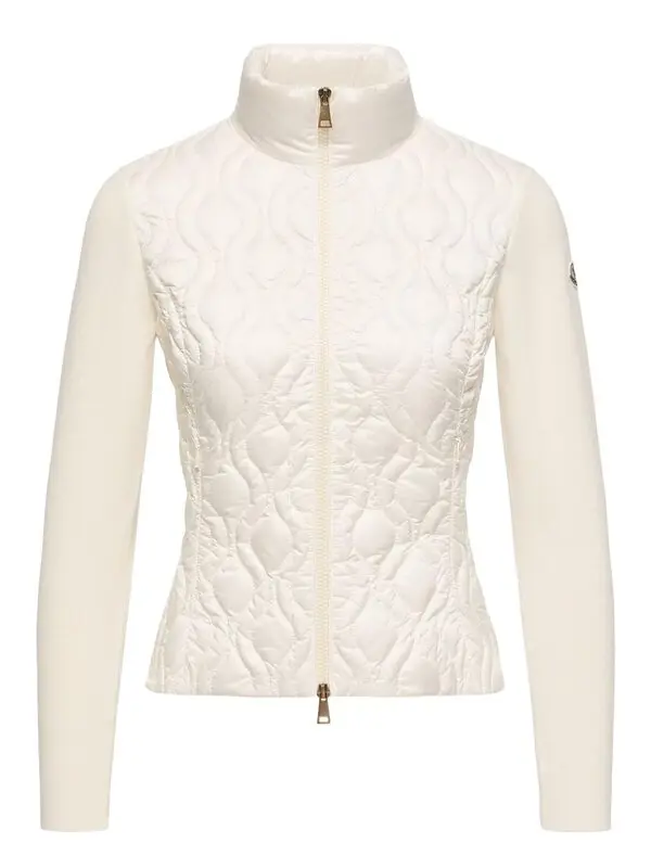 Moncler Cotton Padded Zip-up Cardigan - White