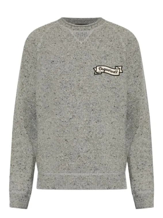 Dsquared2 Logo Embroidered Crewneck Jumper - Gray