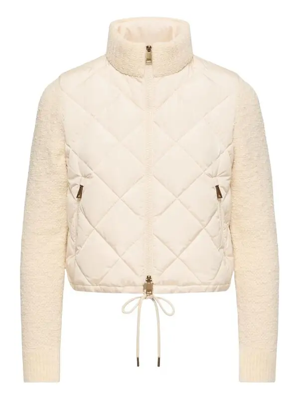 Moncler Quilted Cardigan With Zip-up Closure - White