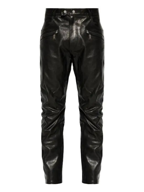 Dsquared2 Leather Trousers - Black