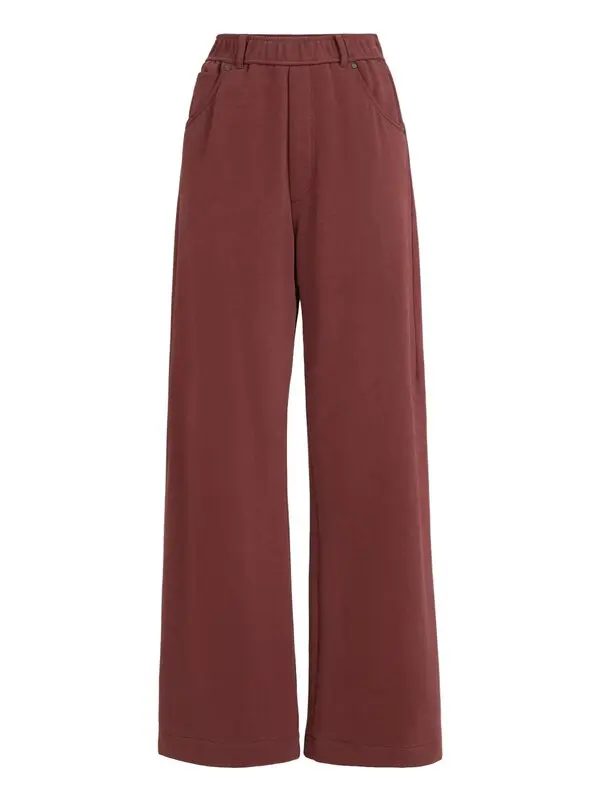 Brunello Cucinelli Cotton Smooth French Terry Trousers - Wine