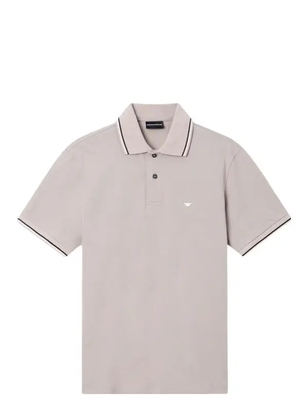 Emporio Armani Button Detailed Short-sleeved Polo Shirt - Grey