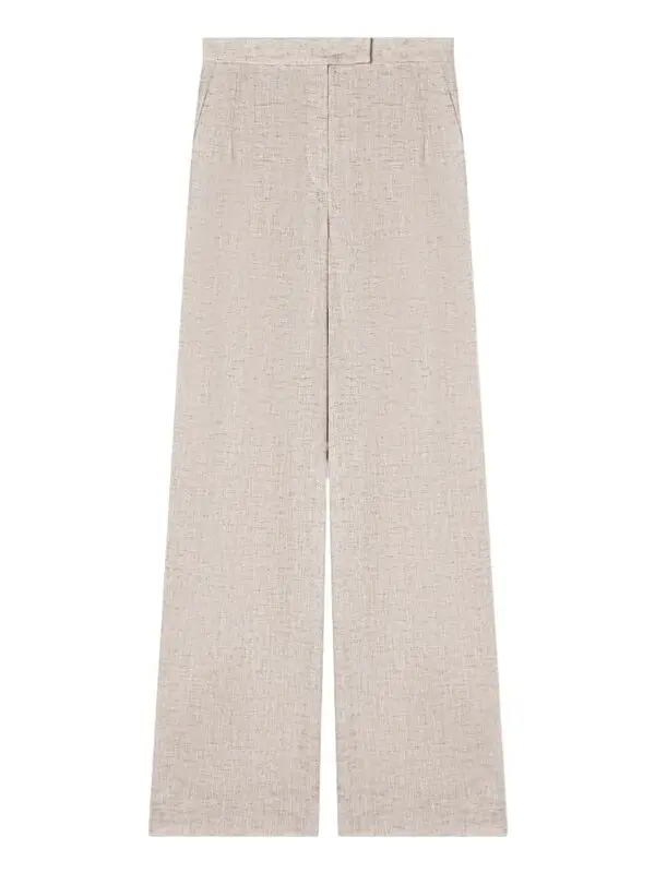 Emporio Armani High-waist Tailored Chambray Trousers - Light Brown