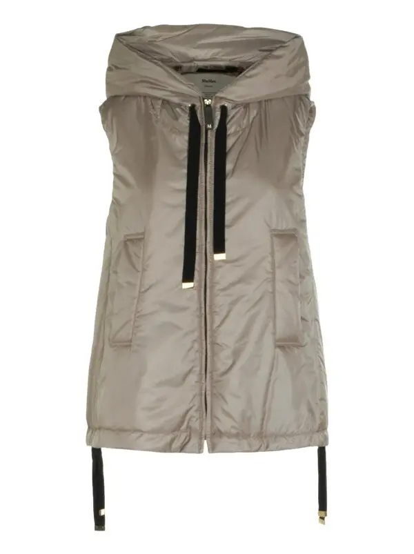 Max Mara Greengo Hooded Sleeveless Jacket - Beige
