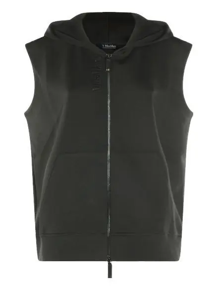 Max Mara Zip Sleeveless Hoodie - Black