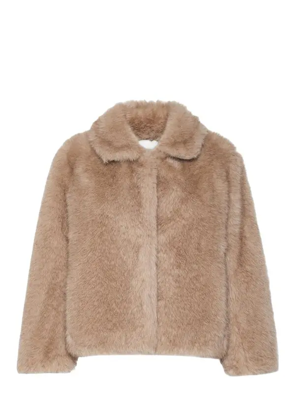 Max Mara Short Faux Fur Coat - Honey