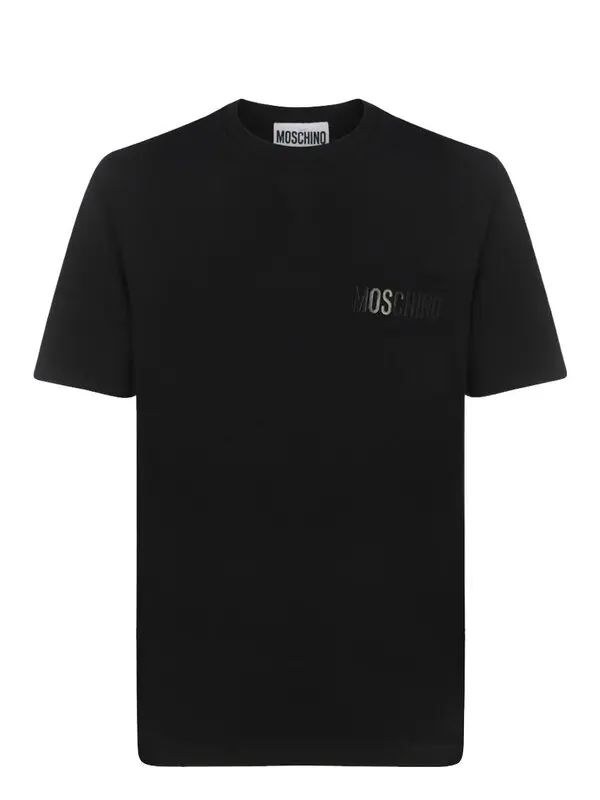 Moschino Logo Print Round-neck T-shirt - Black