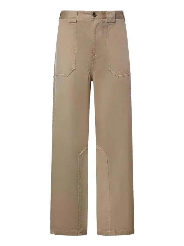 Loewe Logo Patch Straight-leg Trousers - Brown