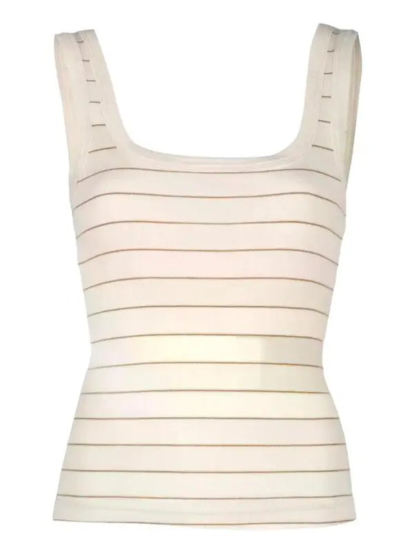 Citizens Of Humanity Faye Ribbed Knit Square Neck Tank - Neutrals