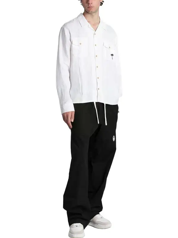 Palm Angels Cotton Wide-leg Trousers - Black