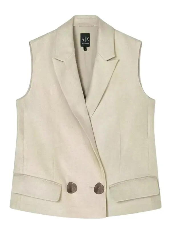 Armani Exchange Double-breasted Linen Waistcoat - Neutrals
