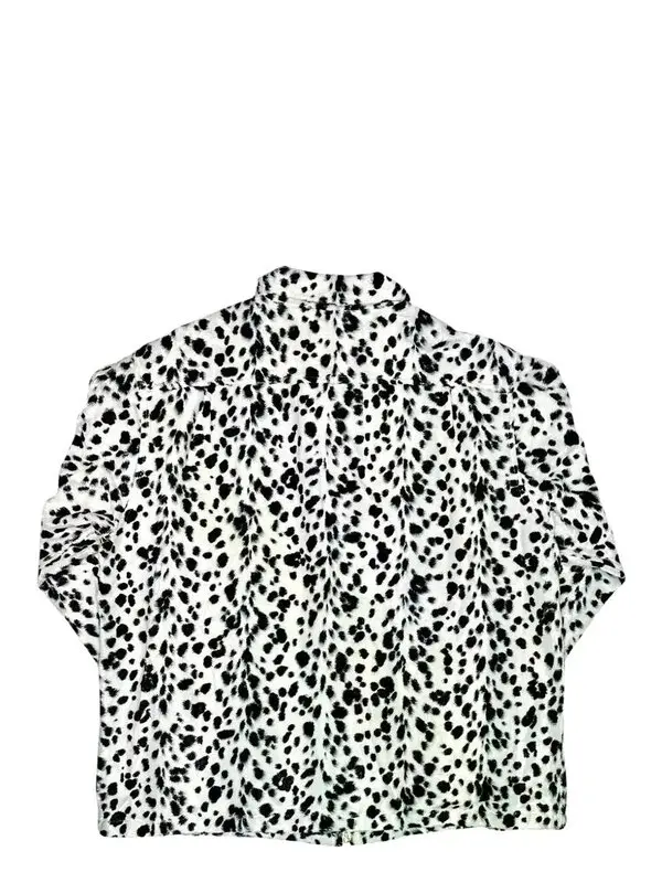 TRAVIS SCOTT Cpfm X Grey Leopard Print Smiley Patch Zip-up Jacket - White