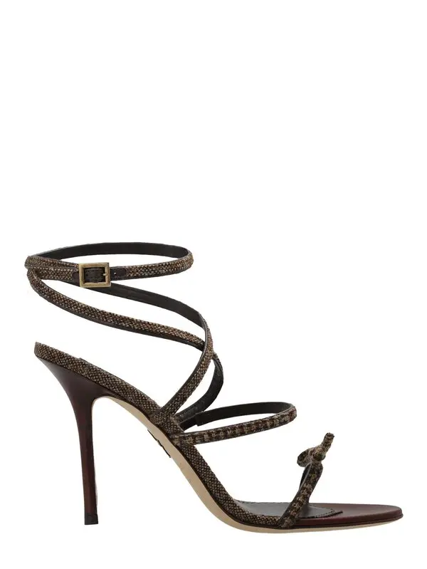 Dsquared2 Strappy Stiletto Sandals With Bow Detailing - Brown