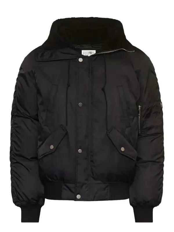 MAISON MARGIELA Hooded Nylon Bomber Jacket - Black