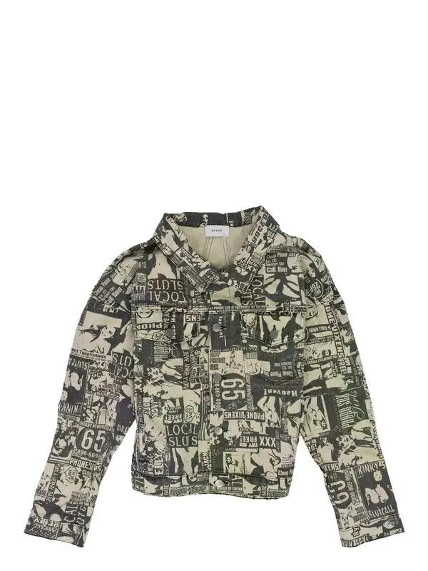 Rhude Graphic Print Denim Jacket - Neutrals