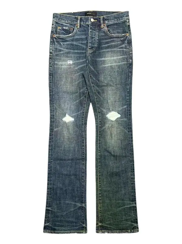 PURPLE BRAND P002 Mid-rise Slim-fit Distressed Jeans - Blue