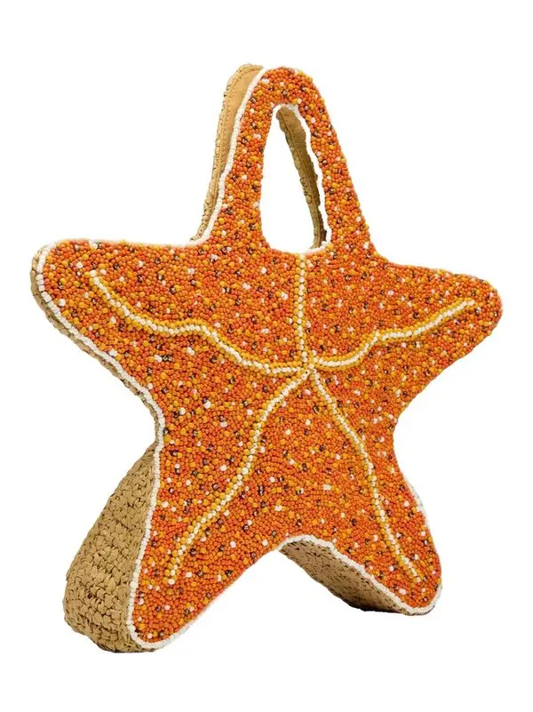 SIMONMILLER Beaded Starfish Tote Bag - Orange
