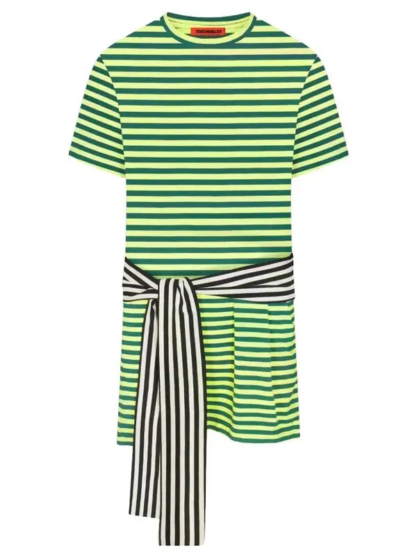 SIMONMILLER Lottie Striped Mini T-shirt Dress - Green