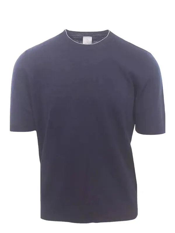 Eleventy Contrast-trim T-shirt - Blue