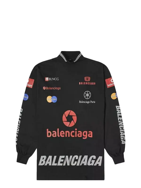 Balenciaga Long-sleeve T-shirt With Logo Prints - Black