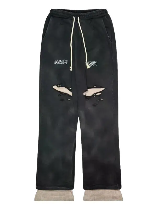 SATOSHI NAKAMOTO Holy Ghost Layered Track Pants - Black
