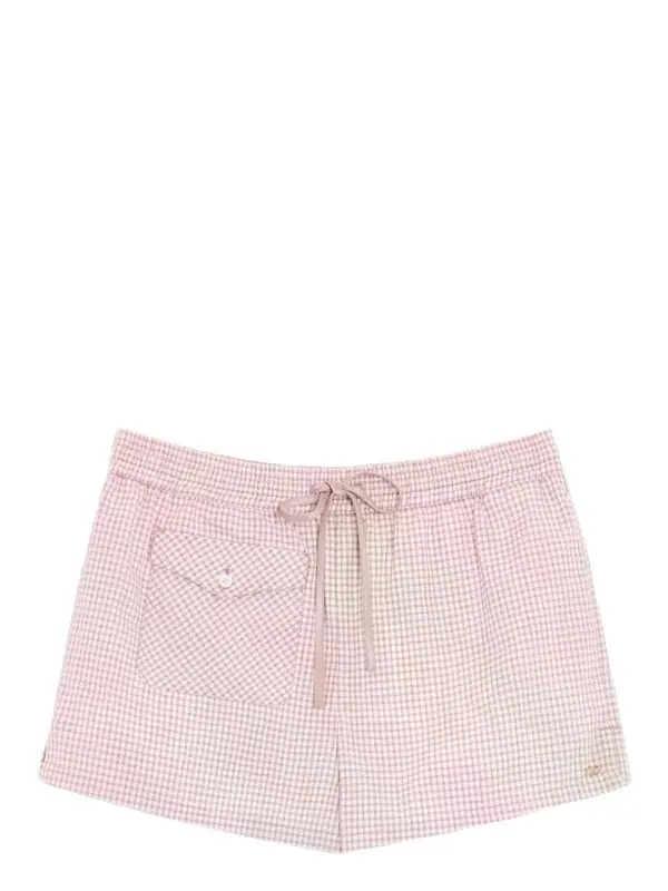 Valentino Garavani Gingham Check Cotton Shorts - Pink