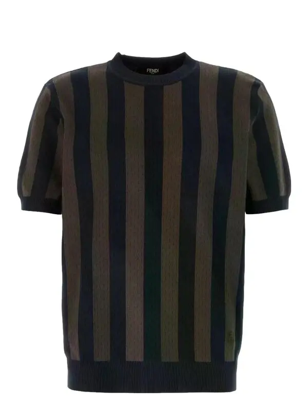 Fendi Fine Knit Crew Neck Jumper - Blue