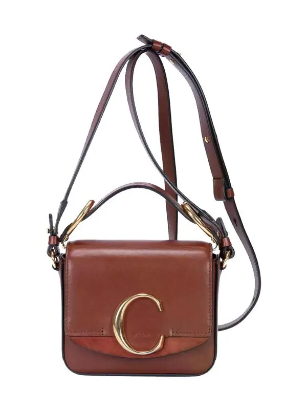 Chloé C Logo Shoulder Bag - Brown