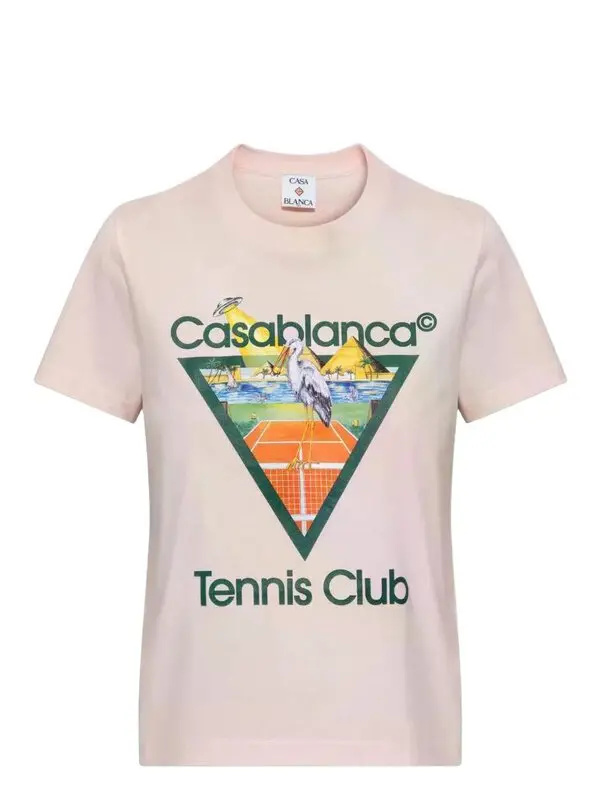 Casablanca Tennis Club Graphic Print T-shirt - Pink