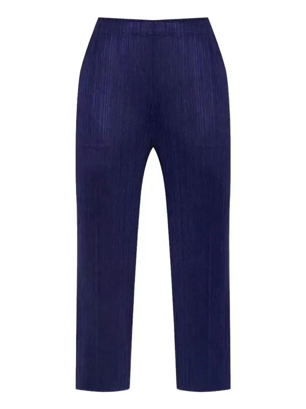 Issey Miyake Cropped Pleated Trousers - Blue