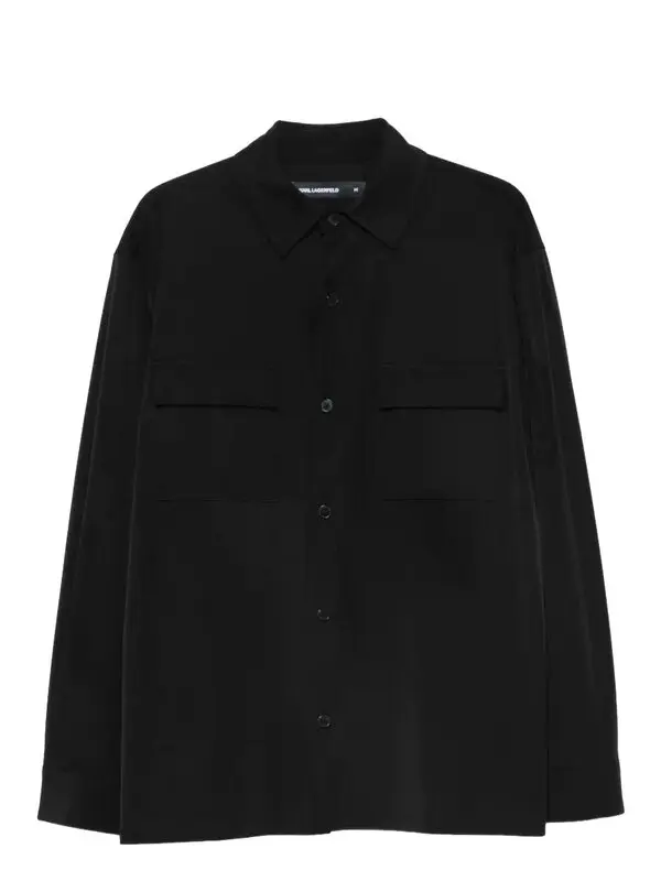 Karl Lagerfeld Flap-pocket Overshirt - Black