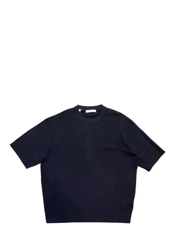SELECTED Mattis Ribbed-knit T-shirt - Blue