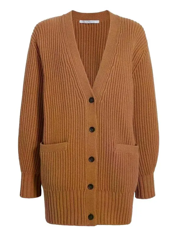 Another Tomorrow Ribbed-knit Cashmere Cardigan - Brown