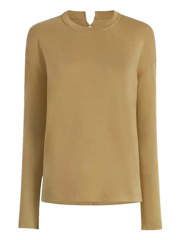 Another Tomorrow Seamed Long-sleeve Top - Brown